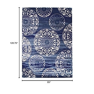LUXE WEAVERS Cambridge 4073 Blue 8x10 Mandala Rug