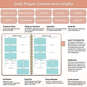 Regolden-Book Prayer Journal for Women, Daily Bible Journal, Devotional Journal, Verse Inspirational Writing Spiral Notebook for Christian Gifts, Lasts 6 Months (8.5x5.5”), Rose Gold