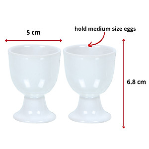 Soft Boiled Egg Holder | Ceramic Egg Cup Set | Ceramic Egg Holder Pottery Housewarming Gift set of 2 (White)