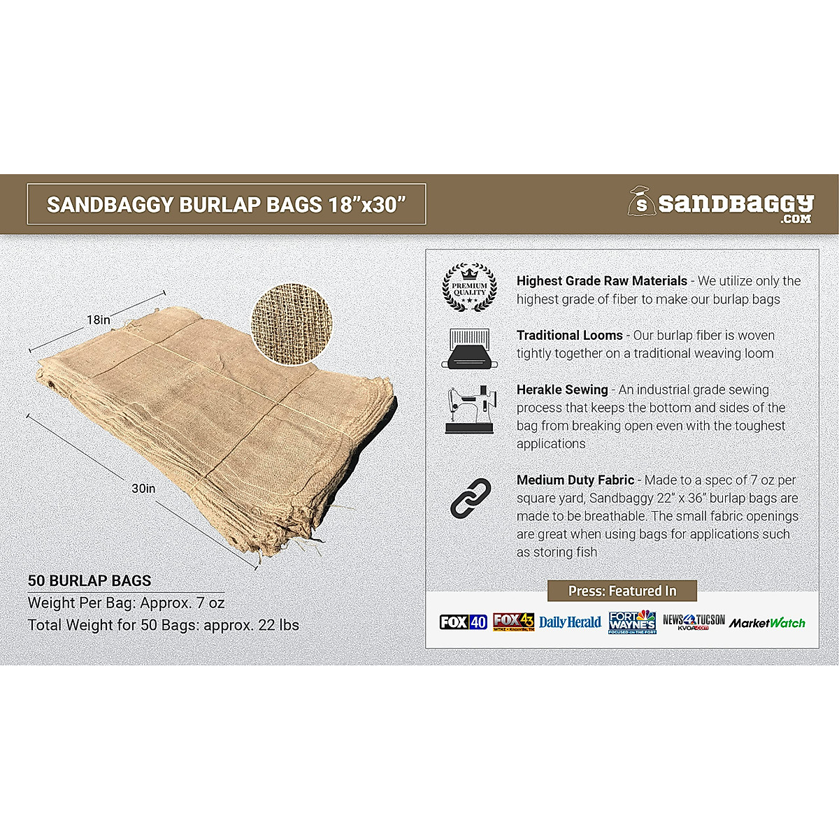 Burlap Bags for Vegetables & Gardening, 22" X 36"- Burlap Sacks Perfect for Kids - Plant Covers - Holds Up to 50lbs - Food Grade (Pack of 10)