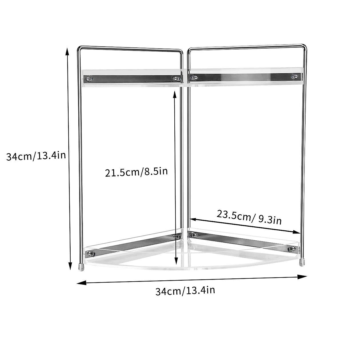 Lvssci Bathroom Countertop Organizer，2 Tier Acrylic Tray Vanity Counter Skincare Organizer Shelf,Standing Rack Home Storage Holder forKitchen