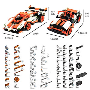 IQKidz STEM Remote Control Building Kit for Boys 6 7 8-12 - 2 in 1 Convertible Race Car, Gift for Kids Girls, RC Racer Toy Engineering Construction Set
