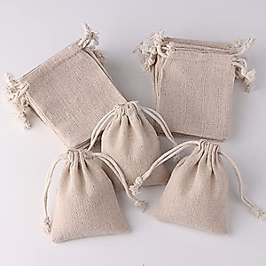 erduoduo Pack of 50 Small Burlap Bags with Drawstring,3x4inch Gift Little Burlap Drawstring Bags,Reusable Small Sachet Bags/Tea Bag