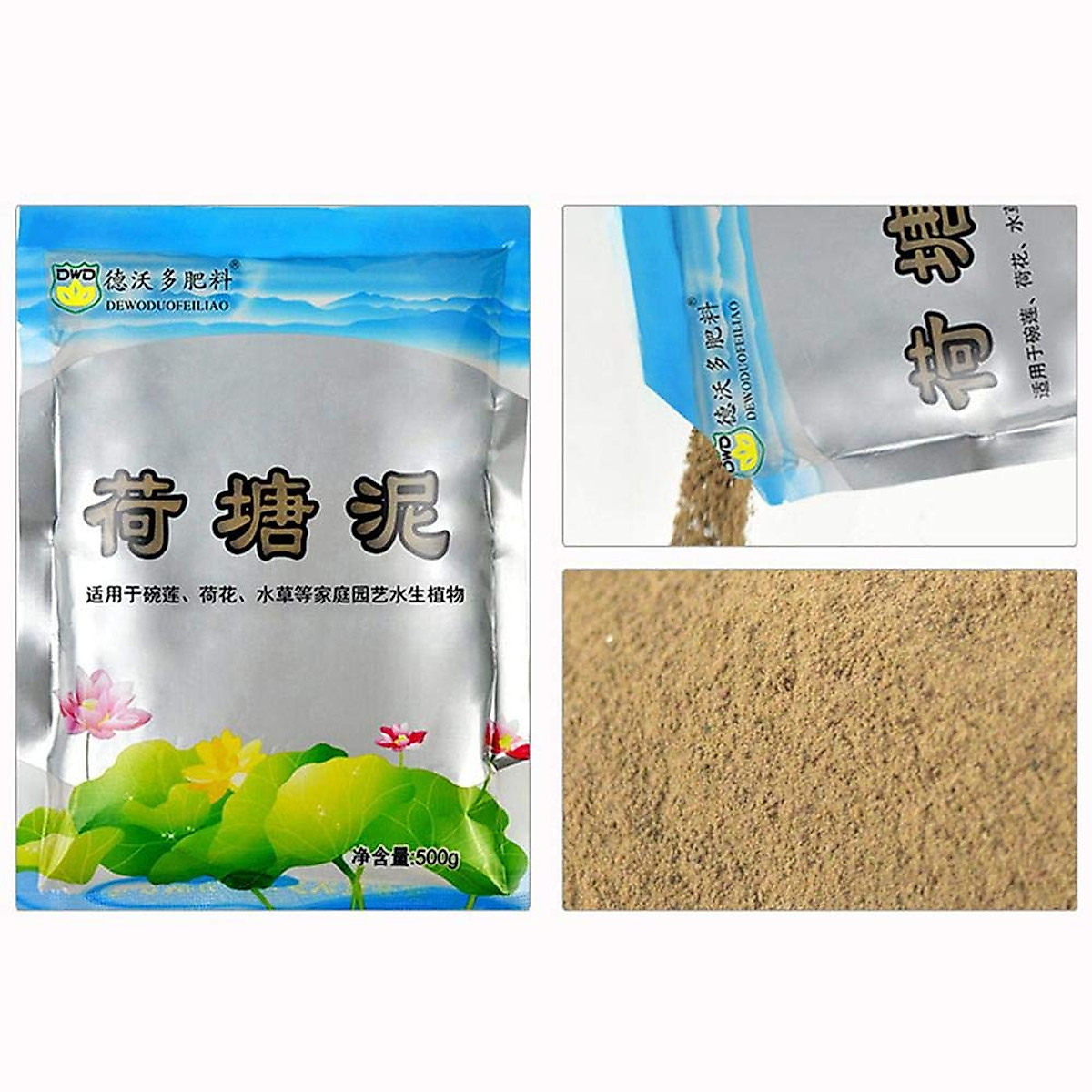 Natural Lotus Pond Mud 500g Water Lily Planting Silt Garden Fertile Bonsai Flower Nutrient Soil for Aquatic Plant Cultivation