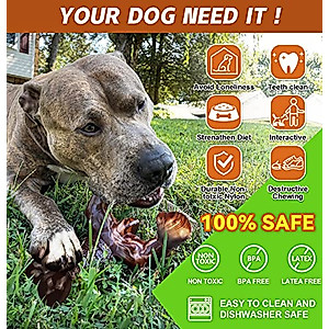 Dog Chew Toys for Aggressive Chewers Indestructible Dog Toys,Real Bacon Flavored,MOXIKIA Tough Dog Bone Chew Toy Durable Dog Toys for Medium/ Large breed Dogs, Best Extreme Chew Toys to Keep Them Busy