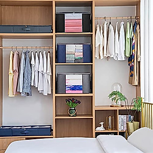 Blanket Storage Bins Clothes Organizer Storage Containers with Lids for Laundry Bedroom Room Organization Bedding Foldable with Sturdy Zipper, Clear Window, 3 Pack, 90L