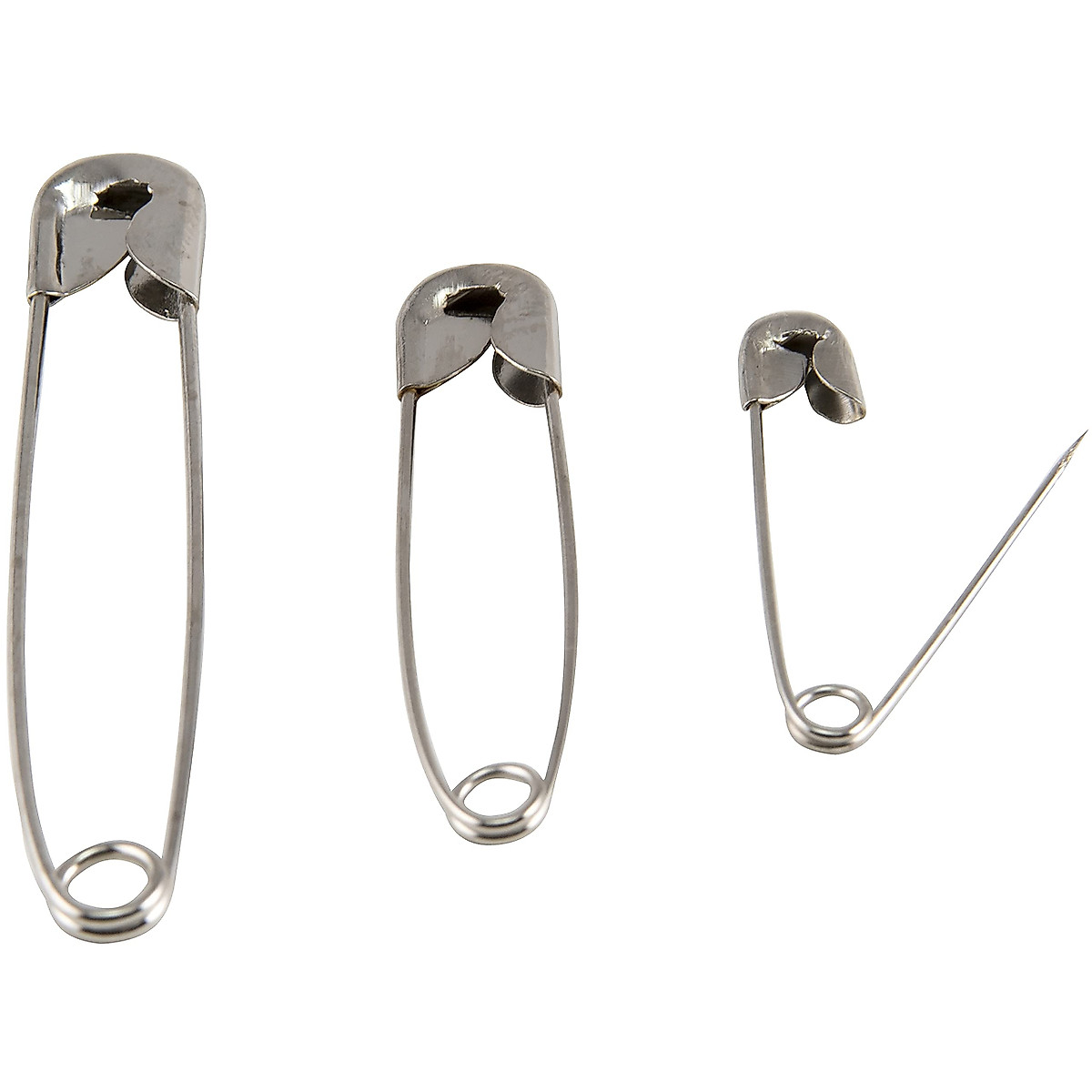SINGER 00226 Assorted Safety Pins, Multisize, Nickel Plated, 50-Count