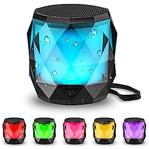 LFS Portable Bluetooth Speaker with Lights, Night Light LED Wireless Speaker,Magnetic Waterproof Speaker, 7 Color LED Auto-Changing,TWS,Perfect Mini Speaker for Shower, Home, Outdoor (Multicolor)