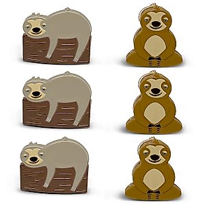 Sloth Bag Clips, 6 Woodland Sloth Chip Clip Set, Tight Food Saver, Snack Bag Sealer, Chip Clips Bag Clips Food Clips, Air Tight, Cute Sloth Party Supplies, Fun Sloth Stuff, Bag Clips for Food Storage