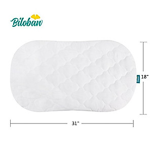 Bassinet Mattress Cover Compatible with Halo Bassinest Swivel Sleeper Bassinet Mattress Pad, 2 Pack, Microfiber, Waterproof and Soft, White
