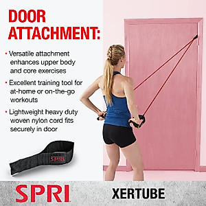 SPRI Xertube Resistance Bands with Handles – All Exercise Cords Sold Separately with Home Gym Workout Fitness Door Anchor Attachment Option