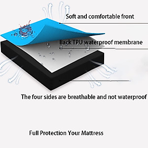 Moisture Wicking Fitted Bed Sheets,Quilted Waterproof Fitted Sheet, Solid Color Non-Slip Printed Mattress Cover,Fits 12”/30cm Deep Mattresses Bed Cover,Grey,80X200cm+30cm