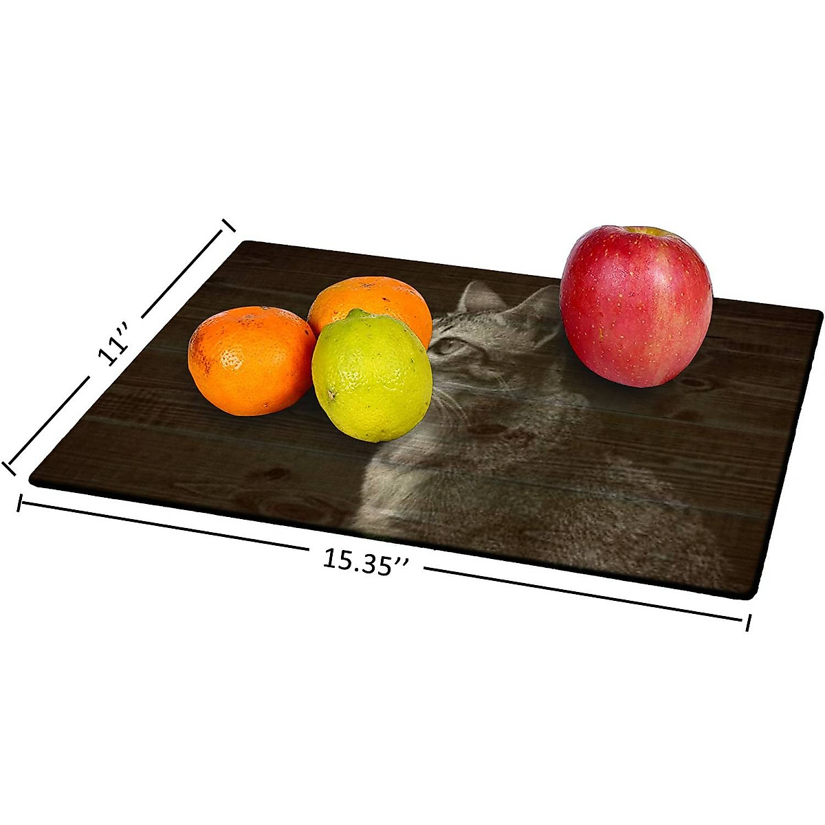 Tempered Glass Cutting Board side view cats potrait in black and white high contrast low key Tableware Kitchen Decorative Cutting Board with Non-slip Legs, Serving Board, Large Size, 15" x 11"