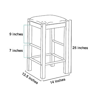 Uolfin Counter Height Dining Set for 2, Bar Table and Stools, Rubber Wood, 42" L × 22" D × 36" H