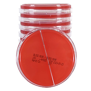 Blood Agar, 5 Percent/Blood Agar, 5 Percent, 15x100mm Biplate, Order by the Package of 10, by Hardy Diagnostics