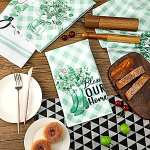 Set of 6 Eucalyptus Kitchen Towels Green Leaves Dishtowels Absorbent Spring Summer Hand Tea Towels 24 x 16 Inch Eucalyptus Lover Gifts Holiday Wedding Gifts for Farmhouse Kitchen Bathroom Decor