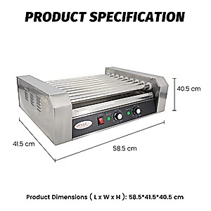 Hakka Commercial Hot Dog Roller Grill with 9 Rollers