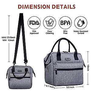 WISELIFE Insulated Lunch Bag for Men Women Adult Lunch Box Cooler with Adjustable Shoulder Strap Waterproof Leak proof Large Wide-Open Thermal Lunch Tote Bag for Work School Picnic Camping