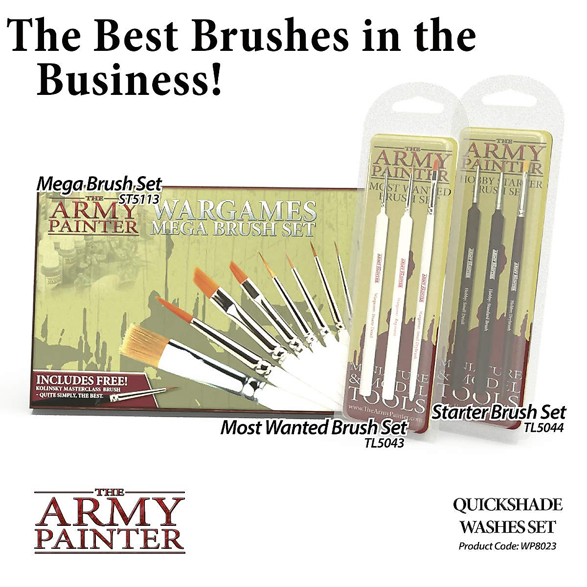 The Army Painter 11 Nontoxic Miniature Paint Washes in Dropper Bottles - Rich Pigment Fluid Acrylic Paint Washes Miniature Painting Kit, Liquid Acrylic Paint Set - Warpaint Quickshade Wash Set