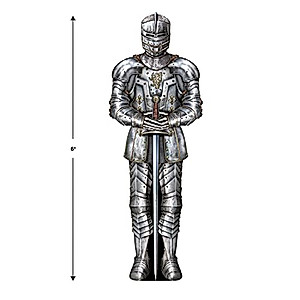 Beistle Jointed Suit of Armor 2 Piece, 6', Silver