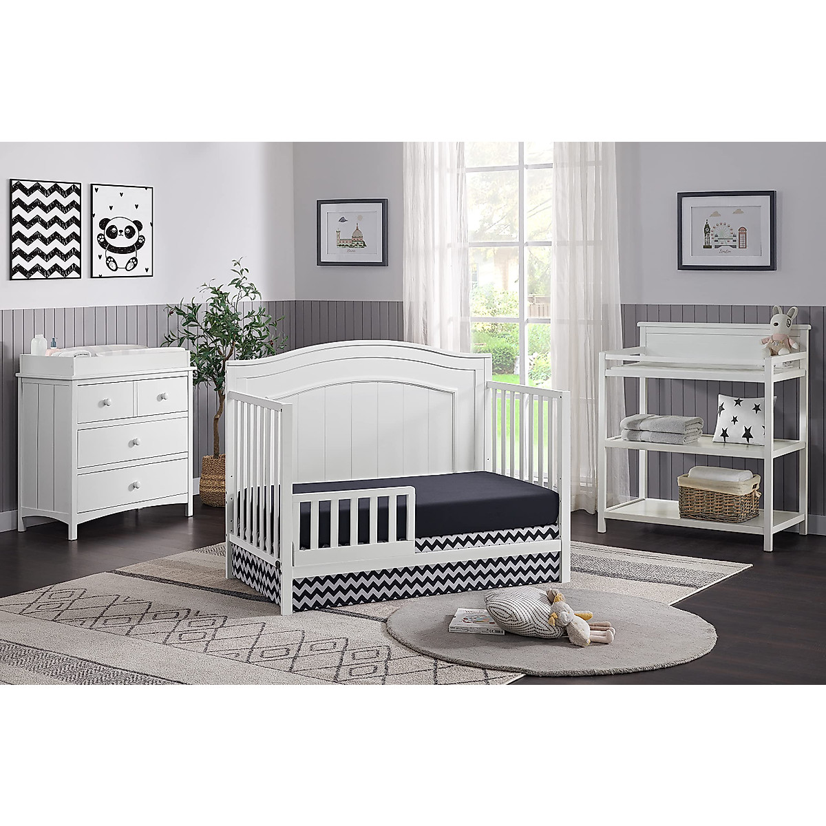 Oxford Baby Nolan/North Bay Crib to Toddler Bed Guard Rail Conversion Kit, Snow White, GreenGuard Gold Certified