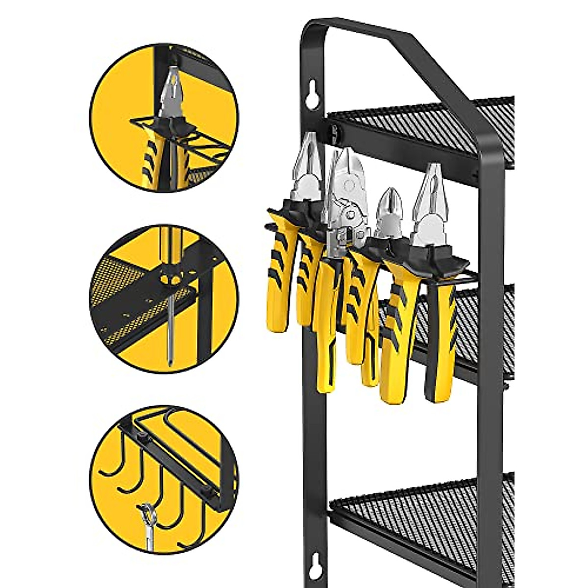 Venkuber Power Tool Organizer, Drill Holder Wall Mount, Garage Tool Organizers and Storage Heavy Duty Tool Shelf Rack