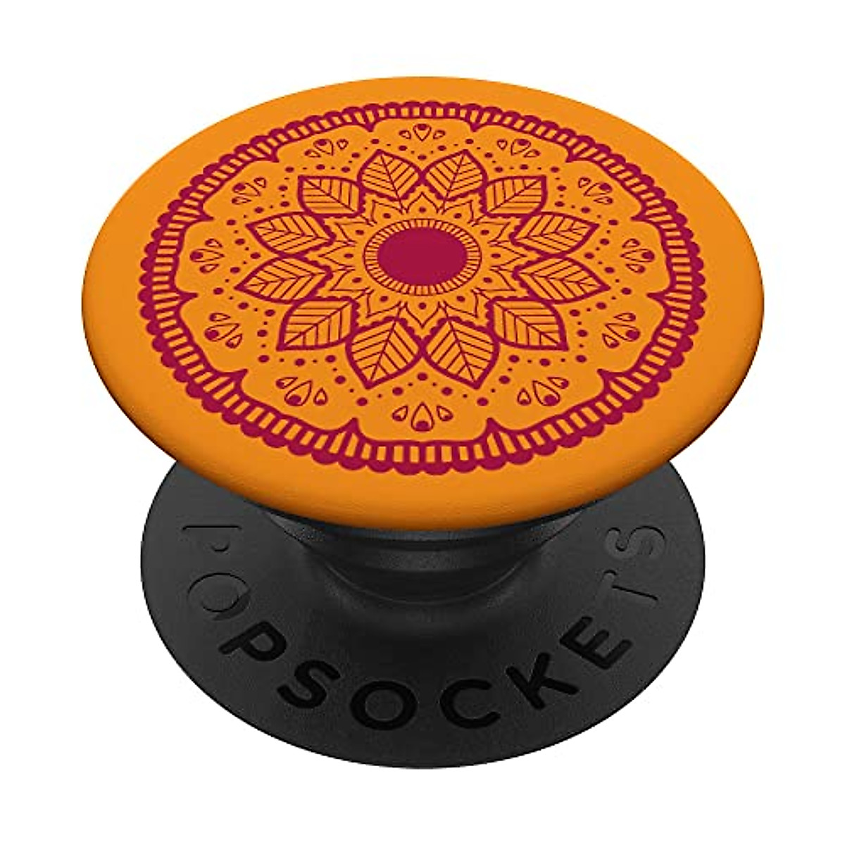 Orange Spice Mandala for Peace Relaxation Meditation Focus PopSockets Swappable PopGrip