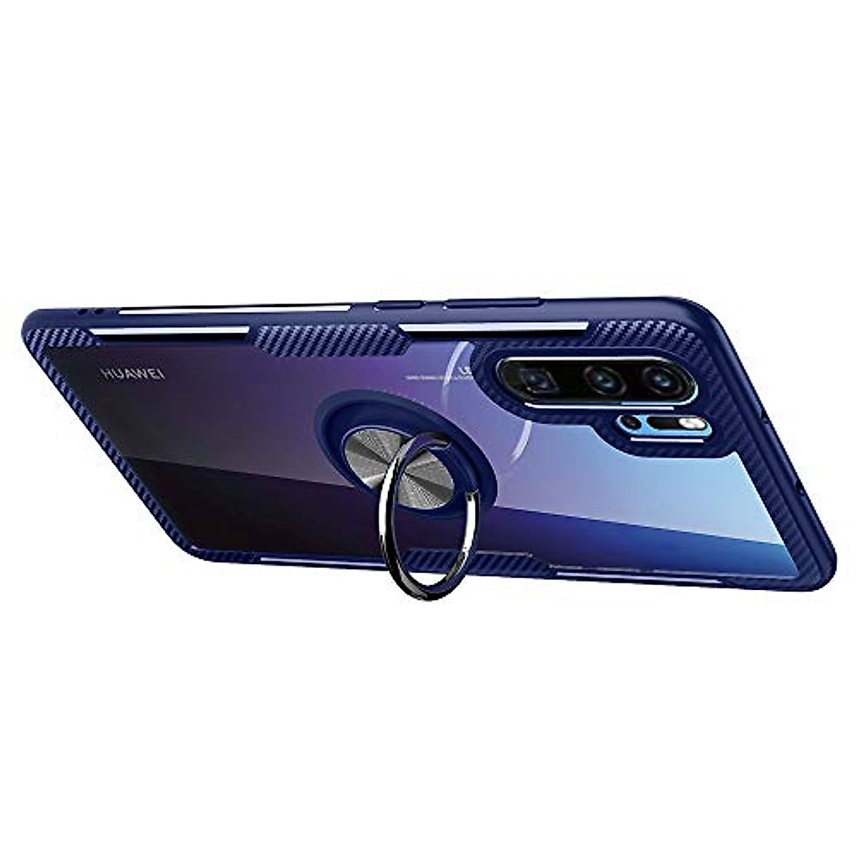 Phone Case for Huawei P30 Pro with Tempered Glass Screen Protector Clear Cover and Magnetic Stand Ring Holder Slim Hard Cell Accessories Full Body Boys Women Hawaii P30Pro P 30 Pro30 Cases Men Blue