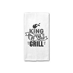 King of the Grill Towel | Mens Waffle Weave Dish Towel | Mens Kitchen Towel | Men Grilling Gift | Wedding Gift | BBQ Gift | Mens Kitchen Gift