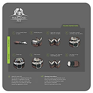 Parkland Pet Portable Foldable Playpen Exercise Kennel Dogs Cats Indoor/Outdoor Removable Mesh Shade Cover, Carrying Case & Collapsible Travel Bowl (Small)