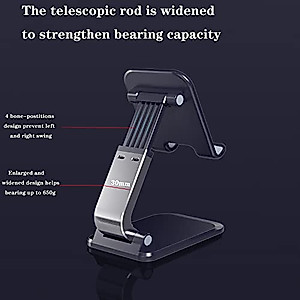 Fanlory Foldable Phone Stand for Desk - Adjustable Height Cell Phone Holder Portable Cellphone Cradle Desktop Dock Compatible with iPhone 13 Pro Max Mini, 12 11 XR X 8 7 6 Plus SE, 4-8'' Smartphone