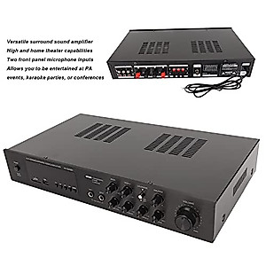 Bluetooth Home Theater Receiver, 5 Channel AV Receiver with Radio and MIC in, 500W HiFi Bluetooth Stereo Amplifier for Home Theater Karaoke Party