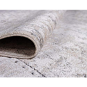 Unique Loom Portland Collection Area Rug - Central (5' 3" Round, Ivory/ Gray)