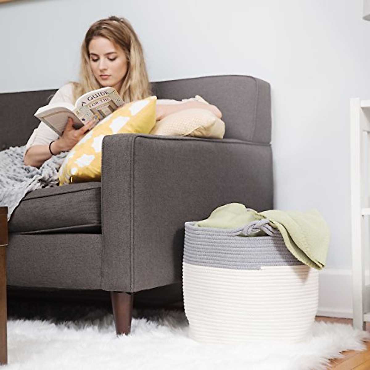 Bijoux Basics DGDVDV FNFBFDBFB, 15 x 13 inch, blue grey and off white or beige