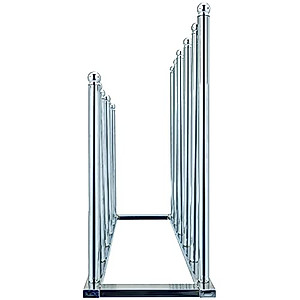 MyGift Modern Chrome Plated Metal 6 Pair Tall Boot Rack Display Holder, Freestanding Entryway or Closet Shoes and Boot Stand Organizer, Made in Taiwan