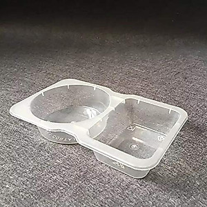 Disposable Two-Compartment Salad Dressing and Condiment Containers with Lid, (pack of 25,3oz), Perfect for to-go Sauce, Sampling, Travel Snack