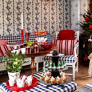 7 Set Black Cupcake Stand 3-Tier Cardboard Cupcake Tower Stand Disposable Cake Stand Holders Rectangle Serving Tray 1-Tier Round Cake Stand Platters for Easter Party Supplies