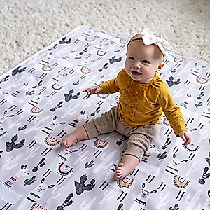 BABYBOET Splat Mat for Baby – Under High Chair Floor Mat Protects Wood, Vinyl and Carpet from Spills – Waterproof Triple Layer Baby Mat with Anti-Skid Backing Deters Bunching and Sliding (51” x 51”)