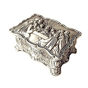 elegantmedical Last Supper Rosary Necklace Eucharistic box Catholic Christian Roman rosary case Jewellery GIFT BOX