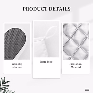 Gudetama Cute Oven Mitts and Pot Holders Set Heat Resistant Non-Slip Silicone Oven Mittens with Oven Gloves and Hot Pads Potholders for BBQ Kitchen Baking Cooking, Quilted Liner