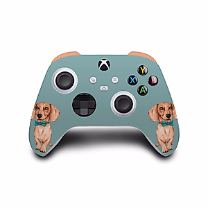 Head Case Designs Officially Licensed Barruf Dachshund, The Wiener Art Mix Vinyl Sticker Gaming Skin Decal Cover Compatible With Xbox Series S Console and Controller Bundle