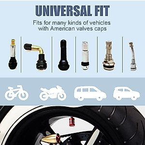 Tire Valve Stem Cap Cover - (5 Pack) Tire Air Caps Metal with Plastic Liner Corrosion Resistant Leak-Proof for Car Truck Motorcycle SUV and Bike Red