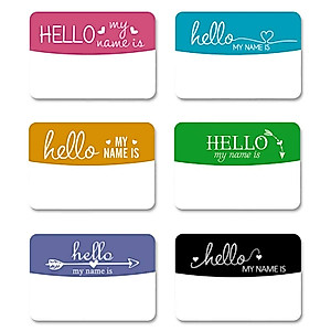 6 Pack Newborn Name Sticker, Hello My Name is Tag, Baby Birth Announcement Sticker, Introduction Name Tag for Newborn Photo Shoot, Photo Prop