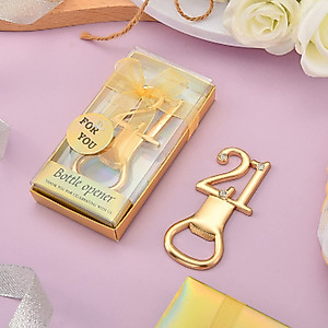 24 Pieces/Packs 21 Bottle Openers for 21th Birthday Party Favors Wedding Anniversary Gidts Decorations or Souvenirs for Guests with Gift Boxes Party Giveaways for Adults (21)