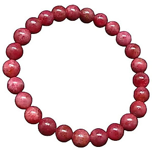 YONKU Rhodonite Gem Genuine Bracelet ~ 7 Inches ~ YO-BRACE-7469