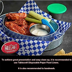 Tablecraft Galvanized Round Serving Tray, Steel Metal Dinner Food Platter, Silver Pebble Textured, Casual Rustic Style Plate for Restaurant, Patio, Indoor and Outdoor Use, Reusable, Unbreakable, 8.5"