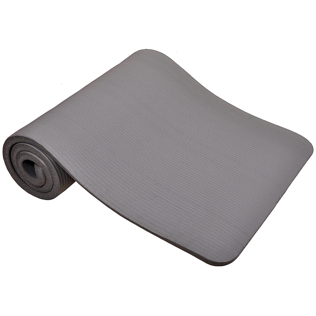 BalanceFrom All Purpose 1-Inch Extra Thick High Density Anti Tear Exercise Yoga Mat with Carrying Strap,Grey