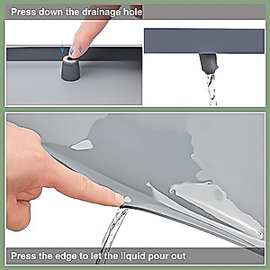 Puricon Under Sink Mat, 28” x 22” Under Sink Mats for Kitchen Waterproof, Silicone Under Sink Liner Under Cabinet Rubber Mat Protector, Flexible Under Sink Drip Tray for 30” Bathroom Cabinet -Gray