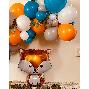 2 Pcs Fox Shaped Great Mylar Foil Critter Balloon Woodland Themed Party Birthday Baby Shower Decorations