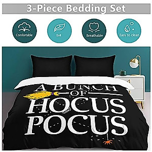 ggtg Hocus Pocus 3-Piece Bedding Set Soft Microfiber Sheet & Pillowcase Sets Full Size Sheet Set 90"x90"